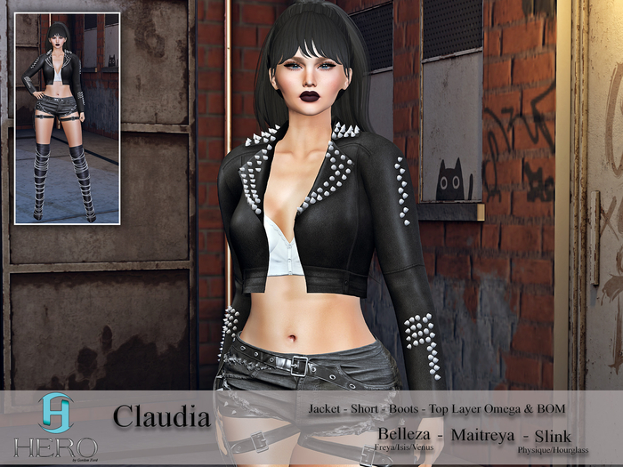 Second Life Marketplace Hero Claudia Outfit